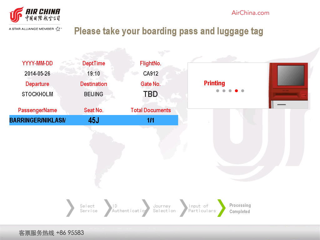 Steps for Airport Self-Service Check-in